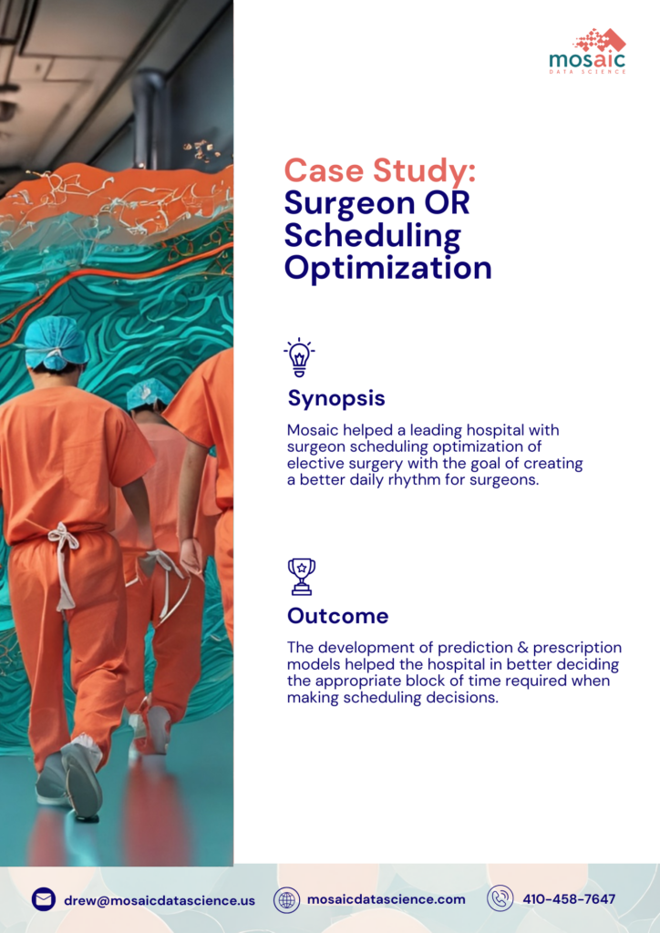Surgeon Scheduling Optimization | Mosaic Data Science Case Study